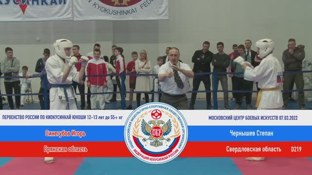 D 219  Синегубов Игорь (Брянская область) - Чернышев Степан (Свердловская область)