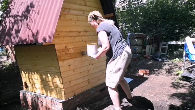 Садовый участок. Часть 17. Уличный туалет. Продолжение.