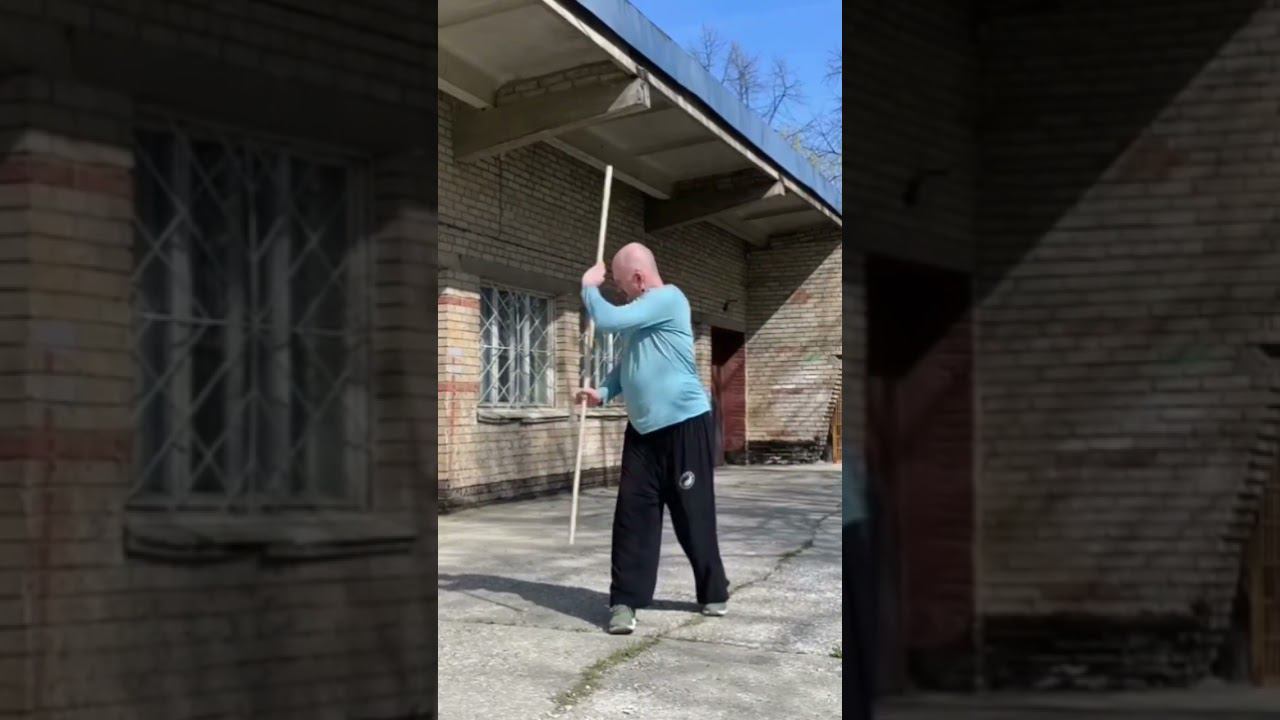 Разминка с палкой. Тайцзицюань.   #kungfu #цигун #тайцзицюань #shortsart