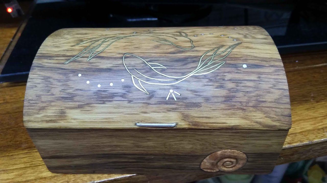 Дубовая солонка с инкрустацией латунью и серебром  Вторая часть