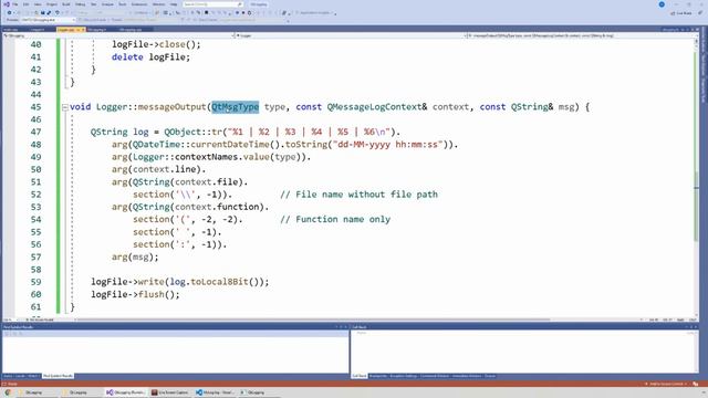 Как настроить логирование событий в Qt