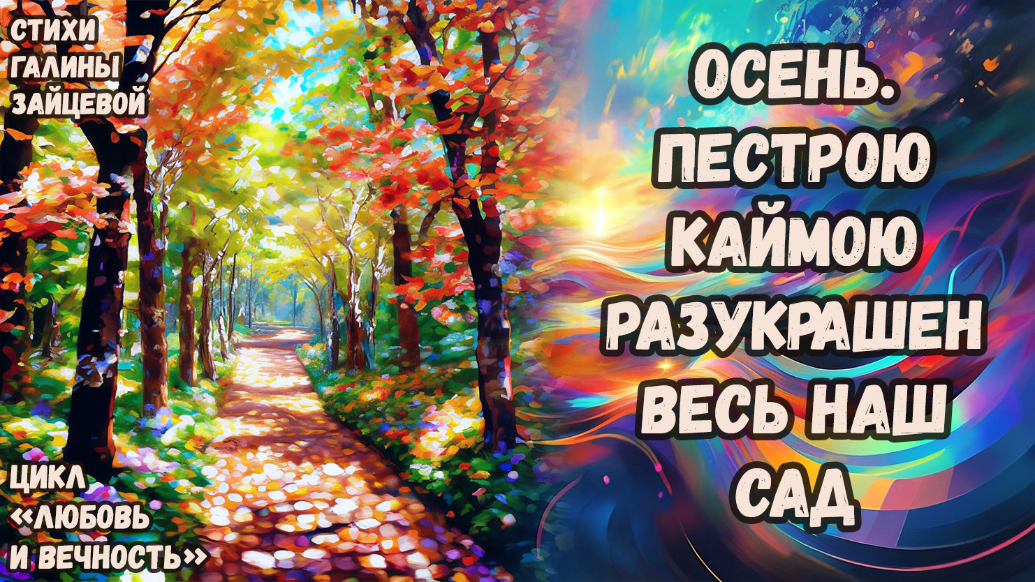 Осень. Пестрою каймою разукрашен весь наш сад. Стихи Галины Зайцевой