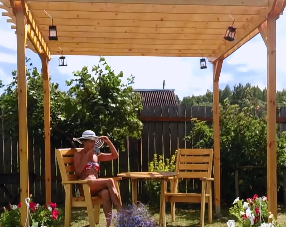 Беседка - пергола моими руками.  Опора для вьющихся растений.