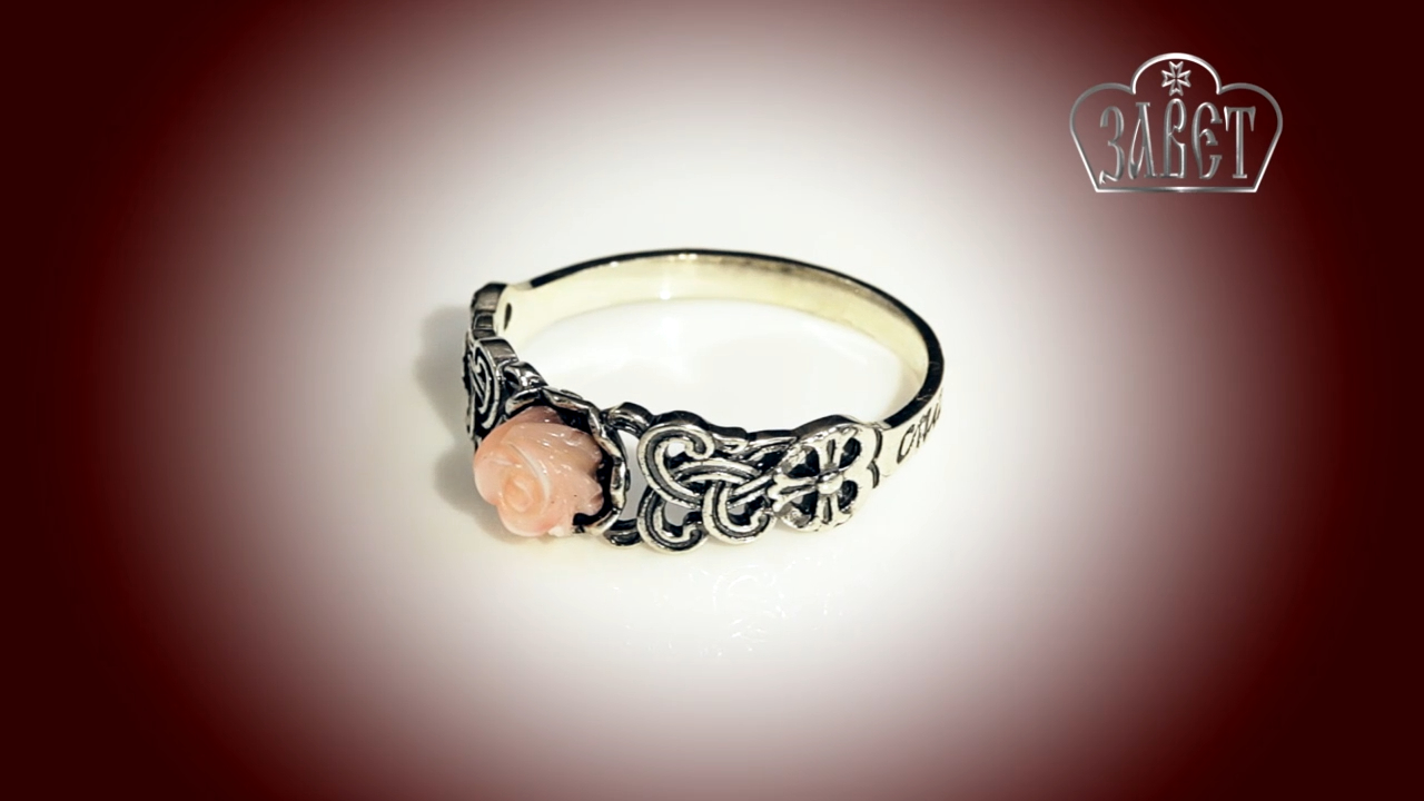 Женское колечко перламутровая розочка