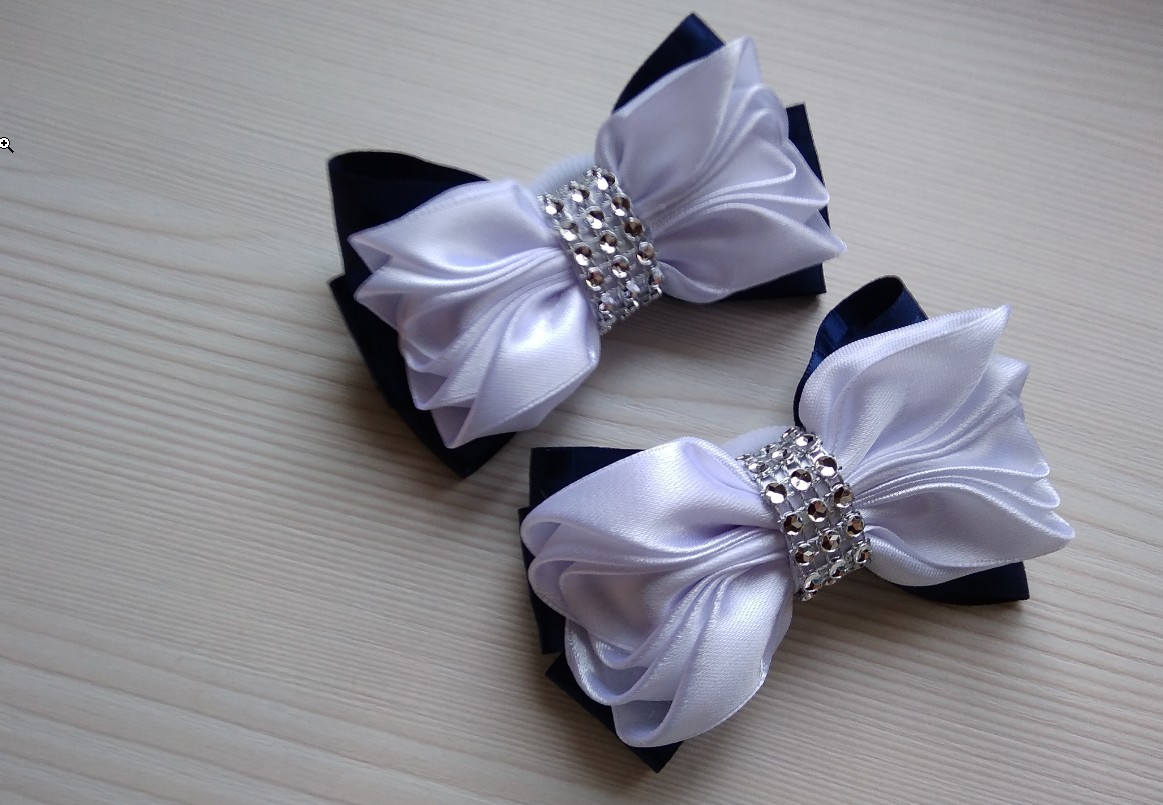 Бантики ? из лент  2,5 см в школу. Канзаши. Kanzashi