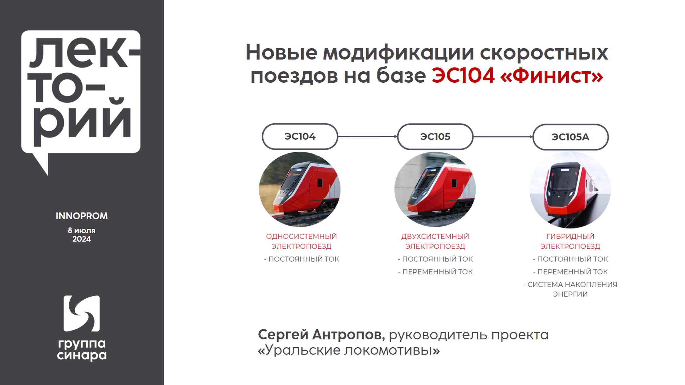 Новые модификации скоростных поездов на базе ЭС104 «Финист»