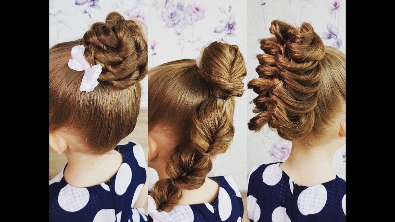 1 minute hairstyle! Let frisuren til skole. - 3 прически на основе хвоста.