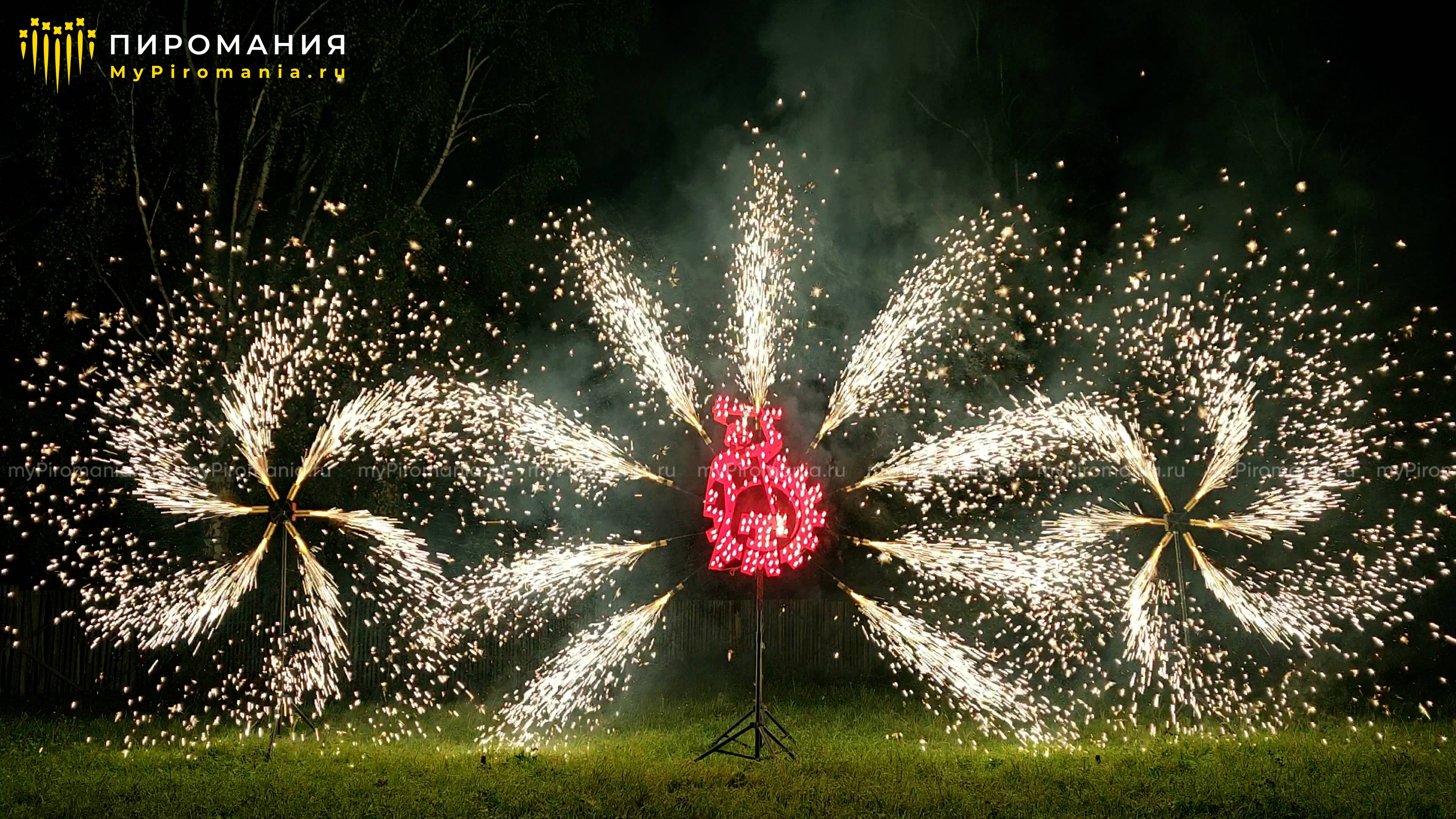 Пиротехнический логотип в фейерверк-шоу