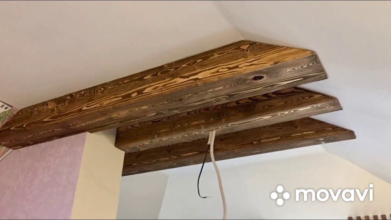 Фальш балки, имитация бруса из обрезной доски своими руками. Брашировка.