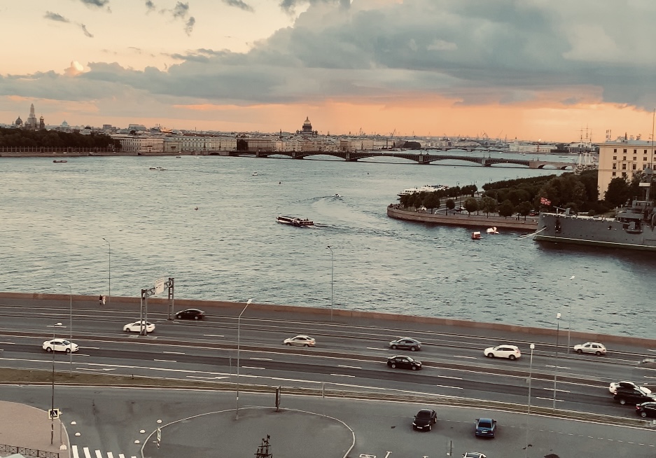 ВИД ИЗ НОМЕРА ГОСТИНИЦЫ «САНКТ-ПЕТЕРБУРГ» | ЗАКАТ | НЕВА | АВРОРА | АКАДЕМИЯ | САНКТ-ПЕТЕРБУРГ