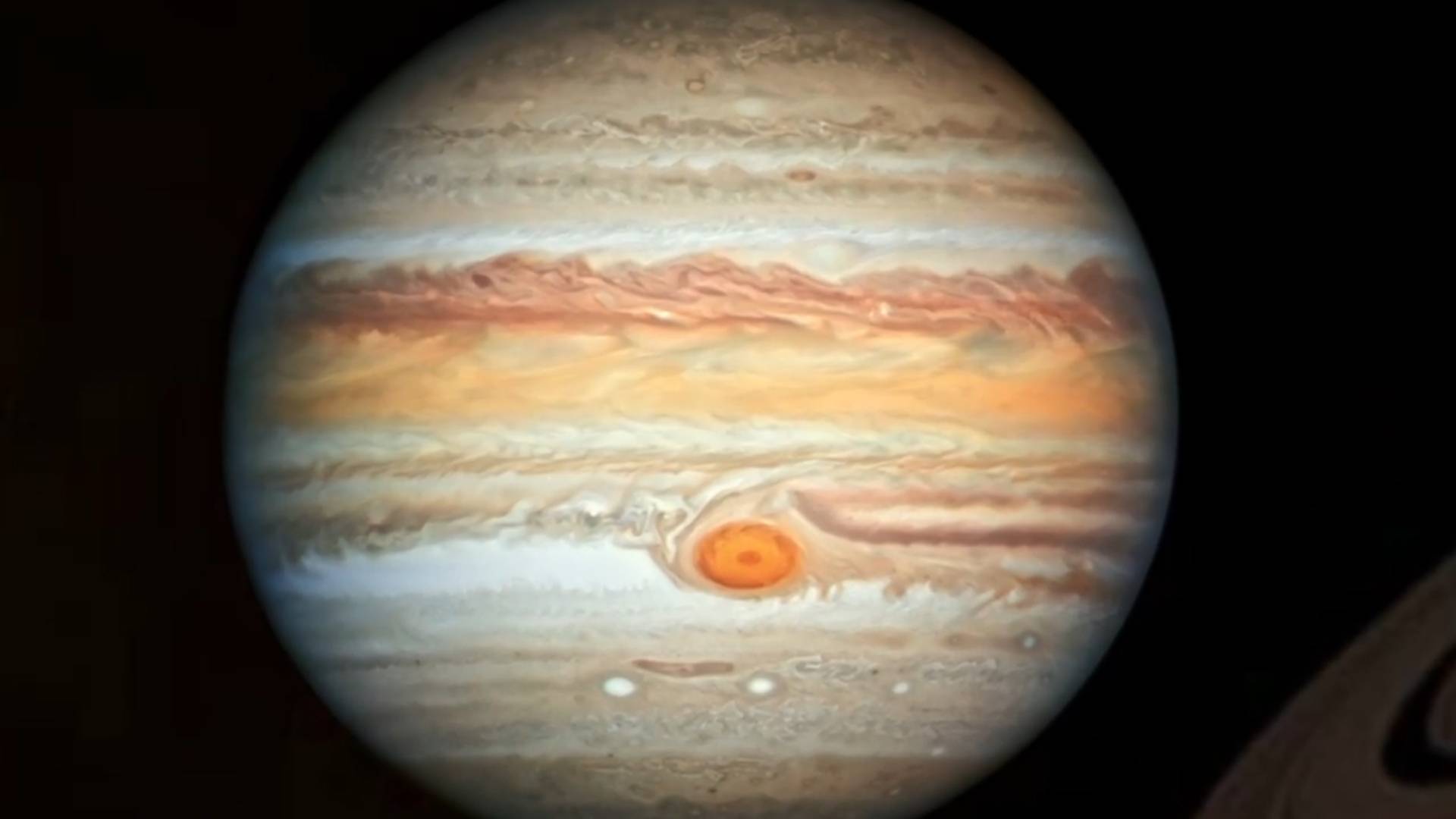 Астронавт спускается на Юпитер.