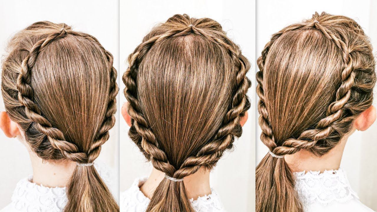 Beautiful hairstyle for medium hair. Twist braid hairstyle.