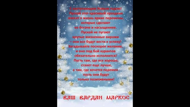 НОВОГОДНЕЕ поздравление скрипача-виртуоза Вардана Маркоса