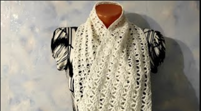 АЖУРНЫЙ ШАРФИК крючком. Ажурный узор для начинающих. (720p).mp4