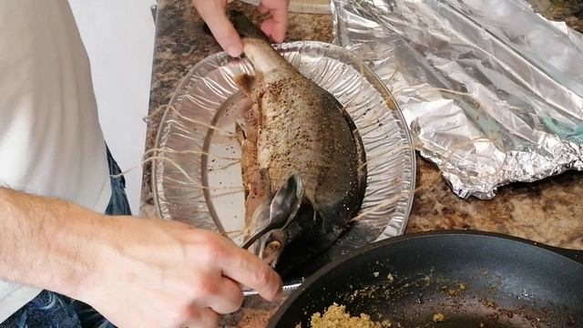 Горбуша ляванги на угольном грилt