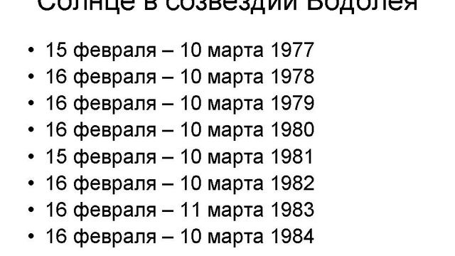 Солнце в созвездии Водолея