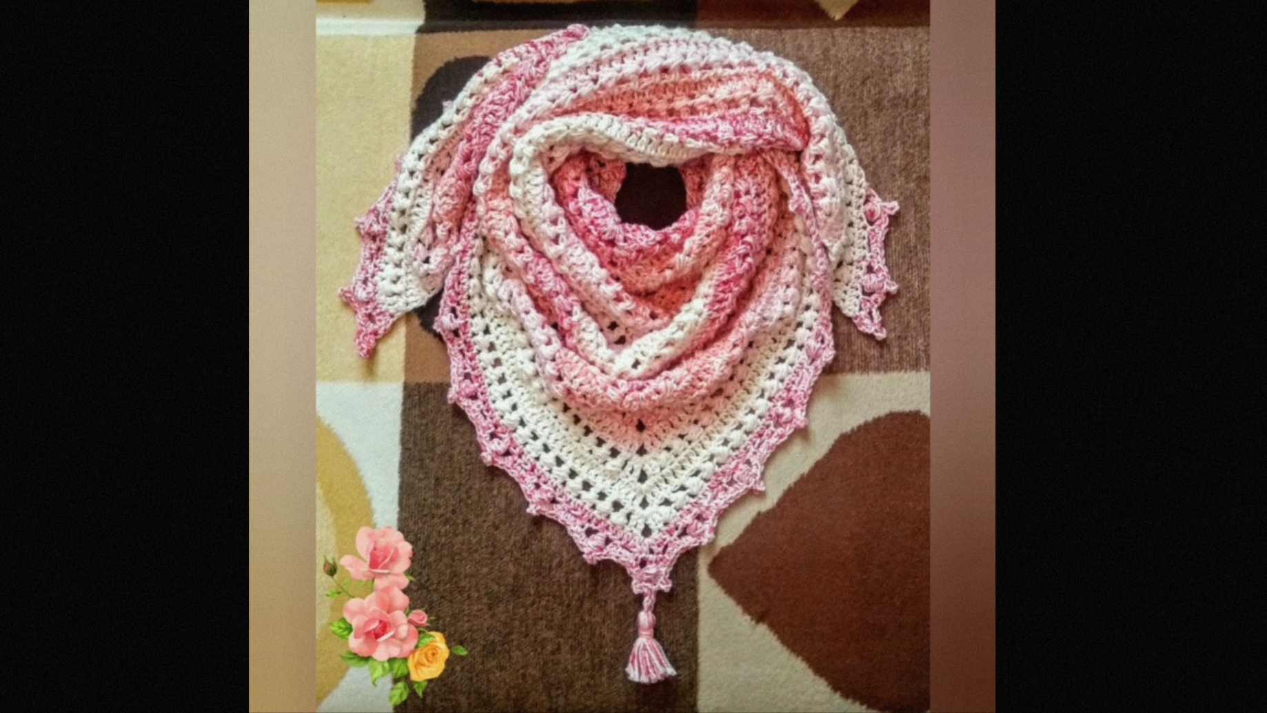 Шаль / Бактус крючком. Схема..mp4