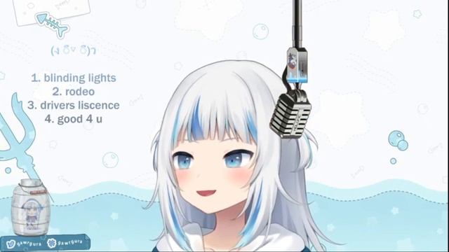 [Hololive - Gawr Gura]  Поёт и играет Olivia Rodrigo - Drivers license