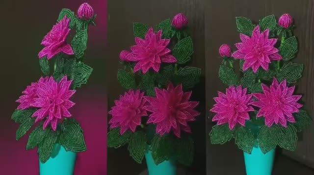 МК Георгины из бисера #цветыизбисера