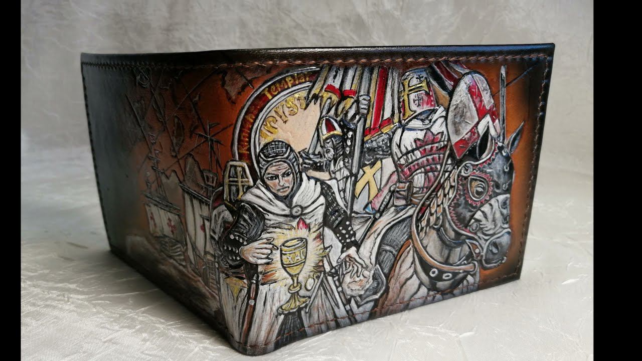 Кошелёк мужской. Изделия из кожи. СКСтиль. Чаша Грааля.