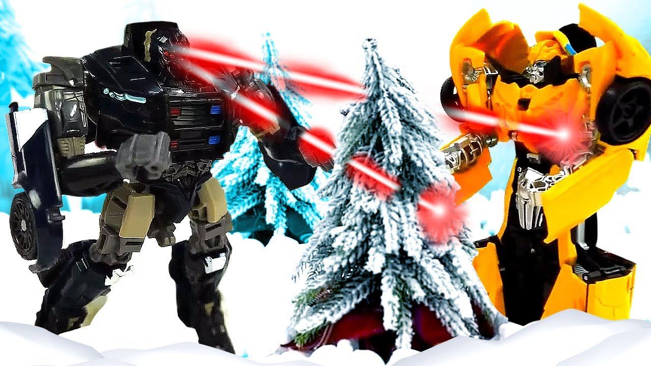 Роботы Трансформеры в видео обзоре – Бамблби против Десептиконов! – Новые игры битвы онлайн