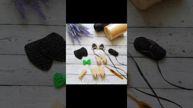 Собачка Мопс / Мочалка-игрушка