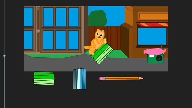 Кот Шустрик играет на улице