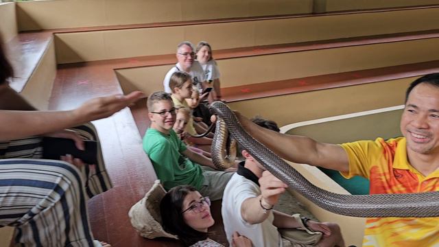 Тайланд 2024 часть пятая , шоу обезьян , змей и крокодилов.