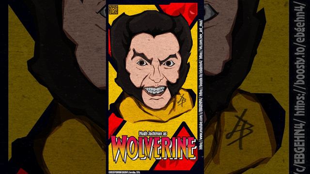 18+ Росомаха Bye Bye | Хью Джекман Постер Арт | Дэдпул и Росомаха | Deadpool & Wolverine Art #Shorts