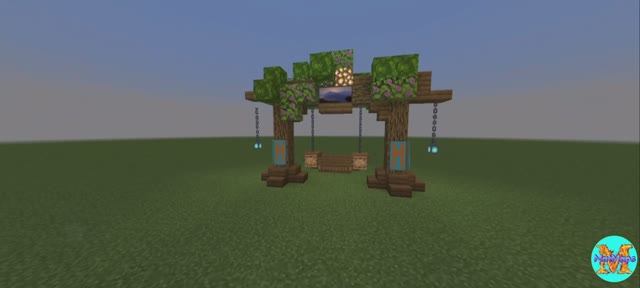 Как построить качели в Minecraft.