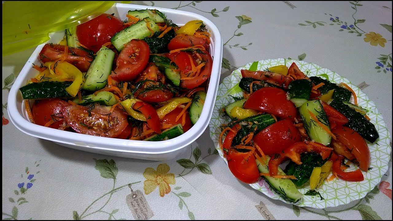 Маринованные огурчики с помидорами по корейски. Очень просто и очень вкусно!