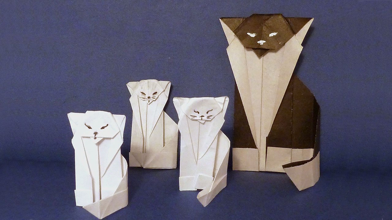 Как сделать кошку из бумаги