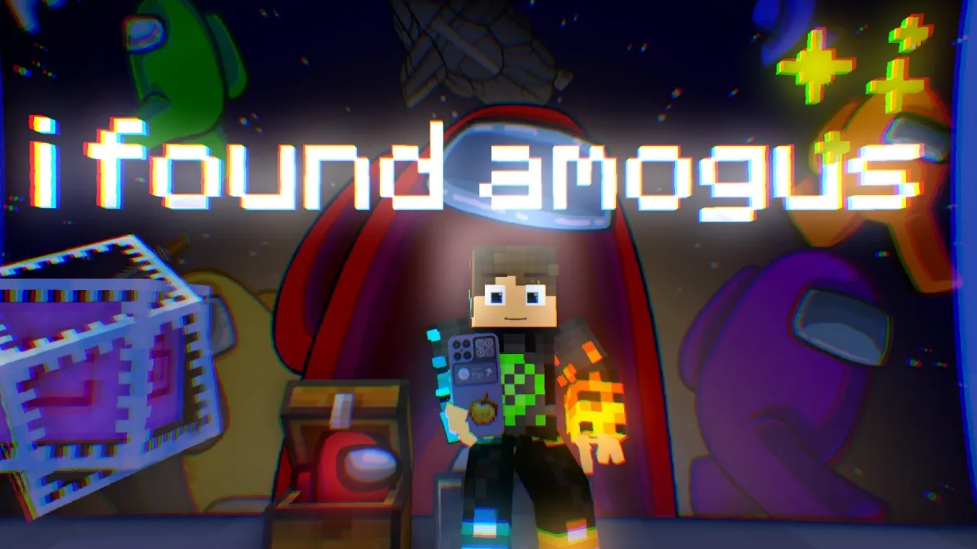 I found amogus Я нашёл амогуса в Minecraft