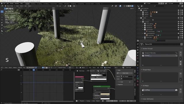 Blender Избушка ► 5.2. Промежуточный план. Ландшафт, растительность.