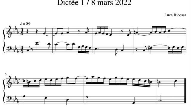 Dictée 1-8 mars 2022