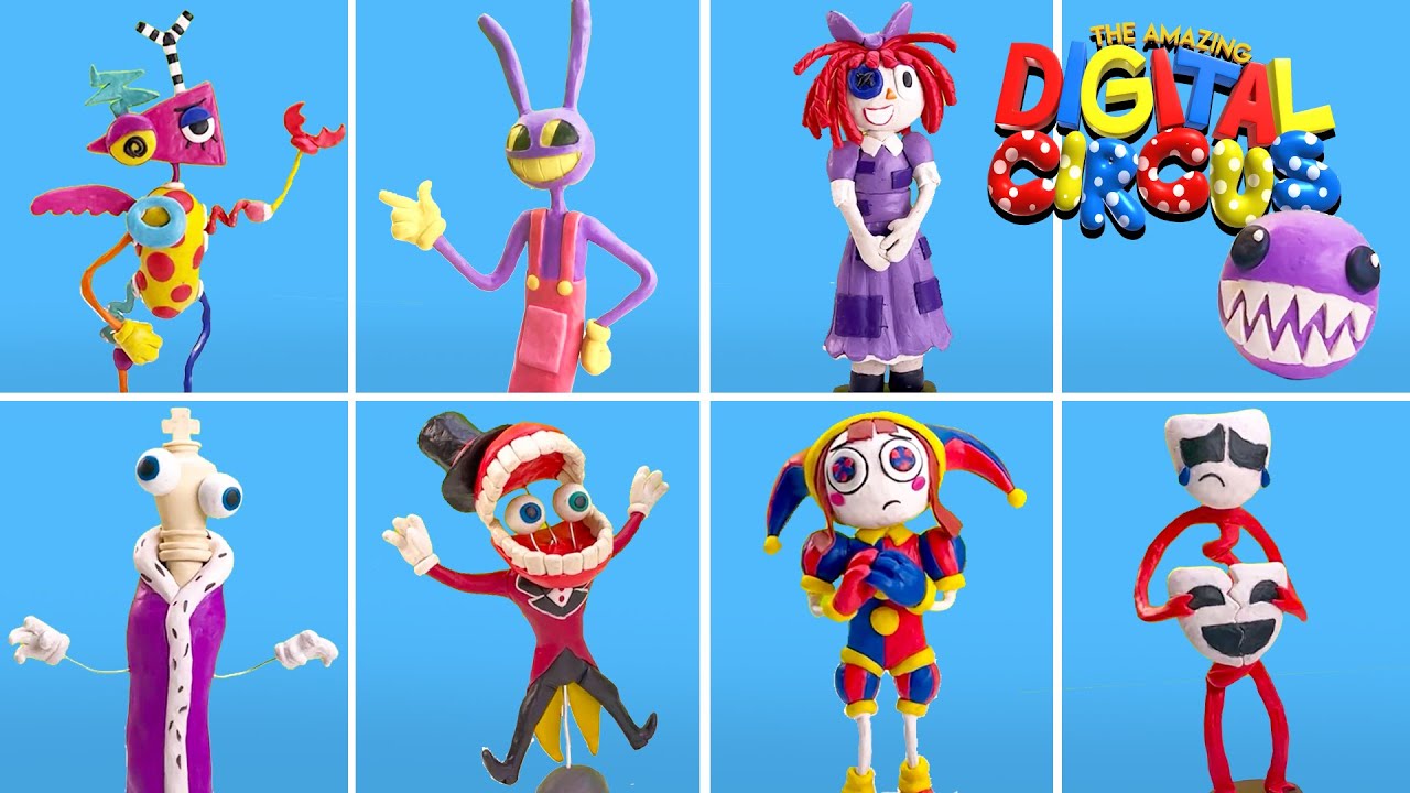 Все персонажи мультфильма Удивительный Цифровой Цирк из пластилина ► GLITCH | Коллекция ИЗИ Лепка