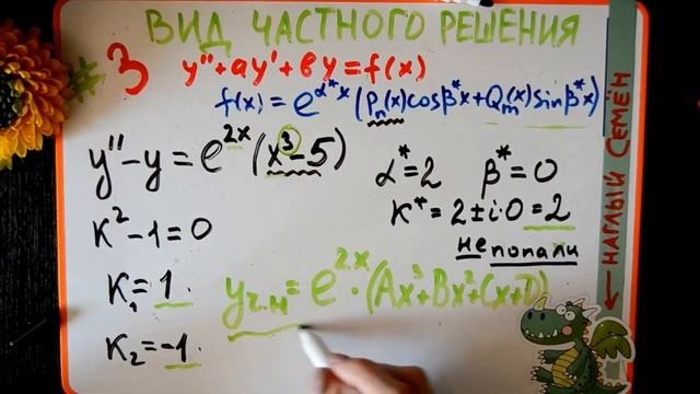 Урок 8. Часть 3. Как определить вид частного решения