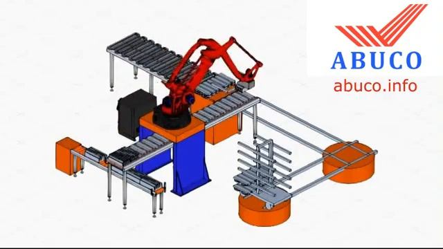 Укладка ригелей роботом на сушильные вагонетки.mp4
