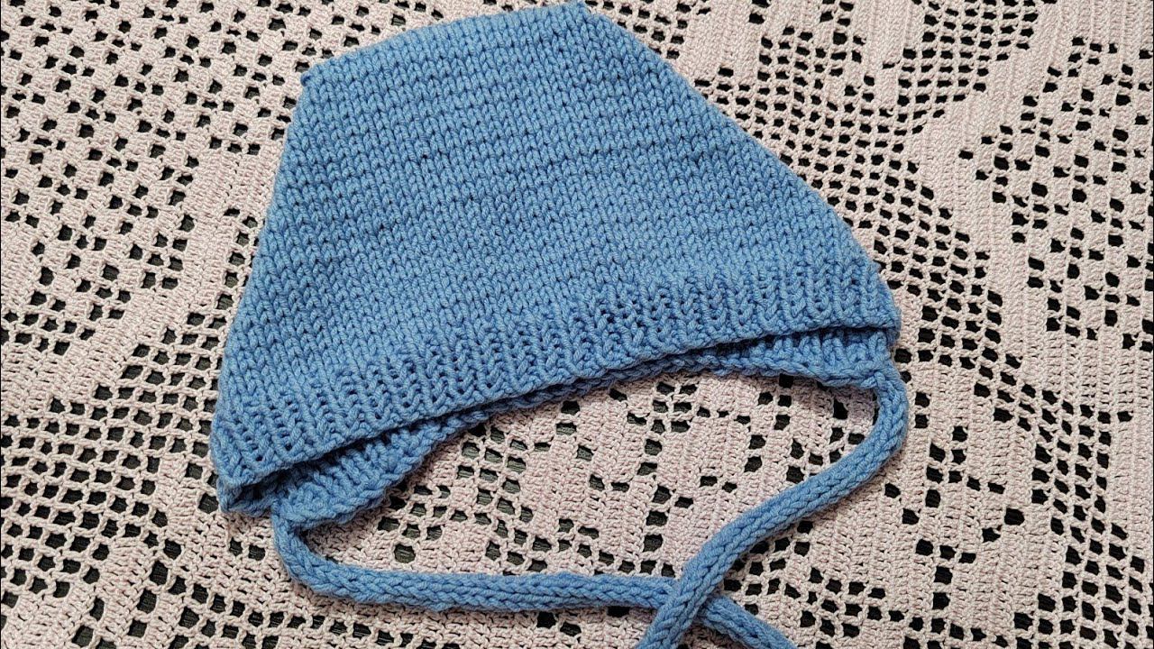 Чепчик спицами для новорождённого // мастер класс