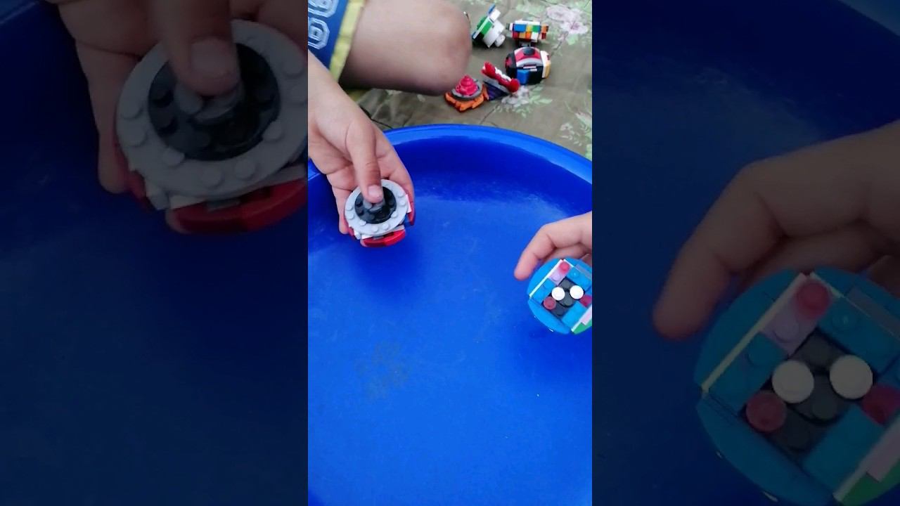 Волчки Бейблэйды сделанные из Лего. Игра.