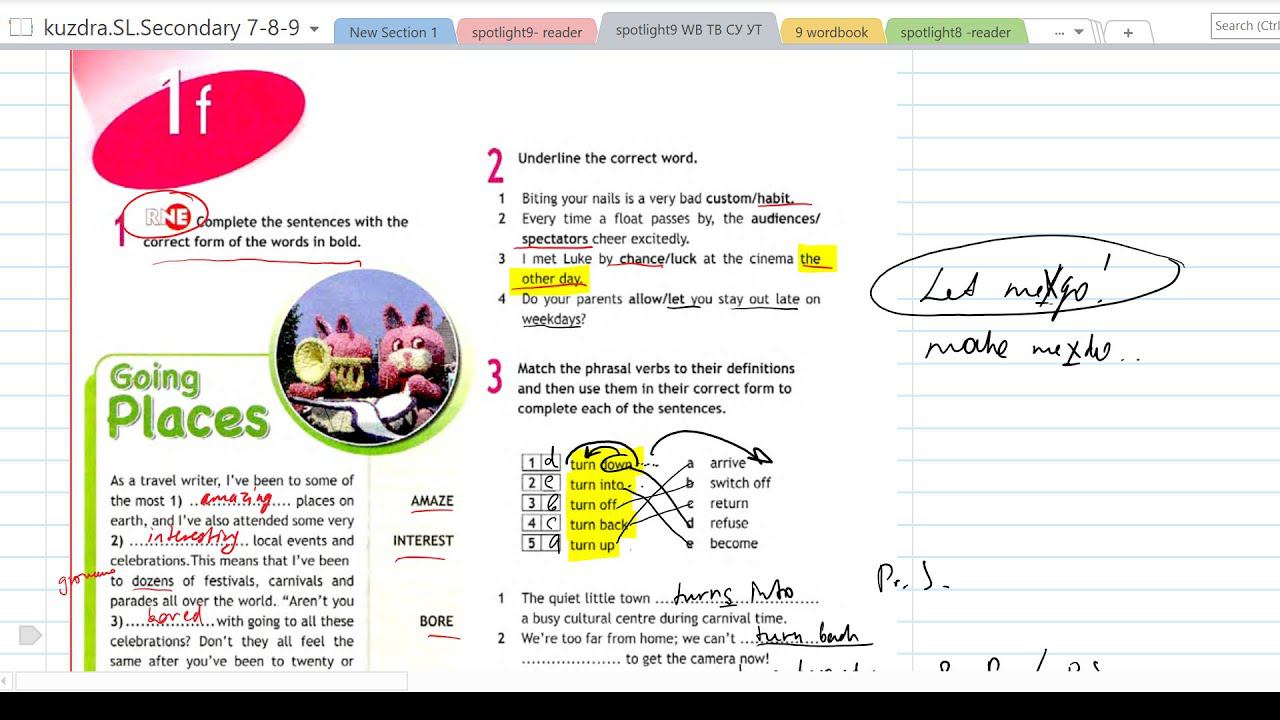 18. Spotlight 9. Module 1. Unit 1f Workbook