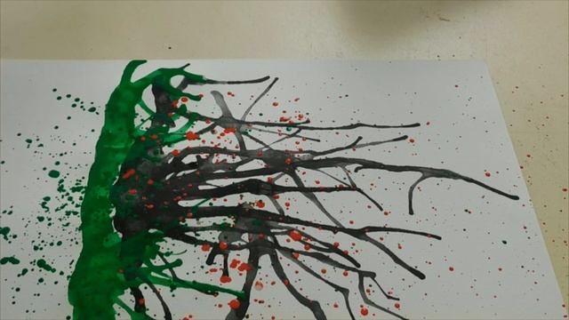 Кляксография.Нестандартное рисование.Рисуем акварелью.