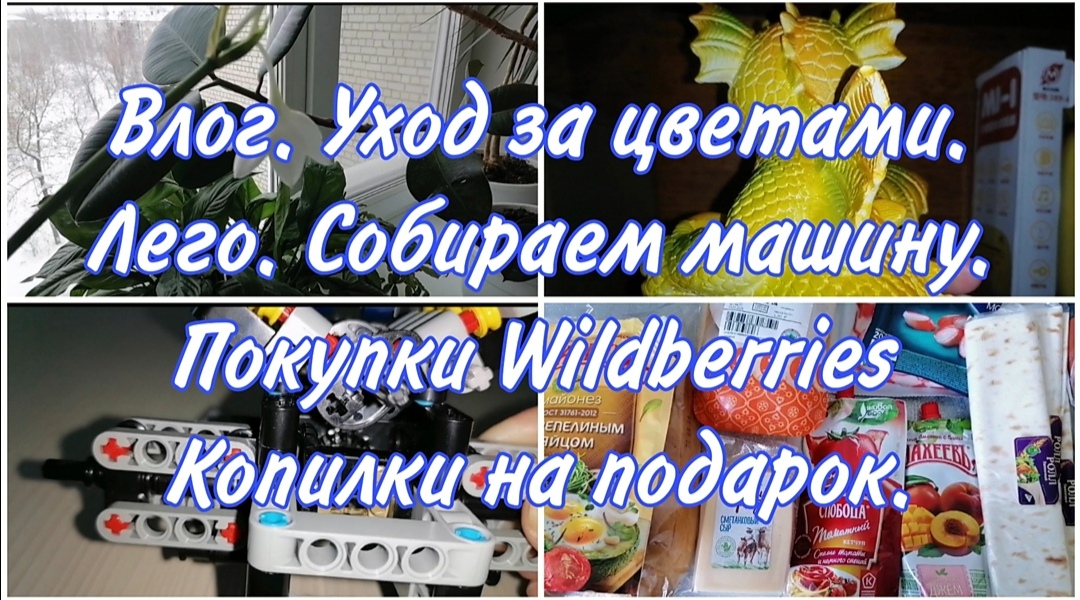Влог. Покупки Wildberries. Обзор копилок. Лего. Собрать машину. Реанимирую цветы.