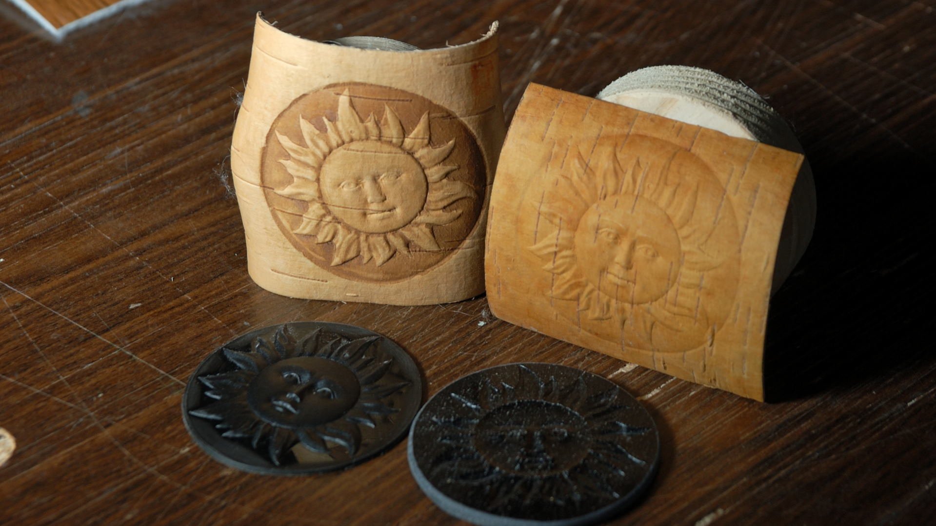 Штамп по бересте №8 Солнце из сказок.