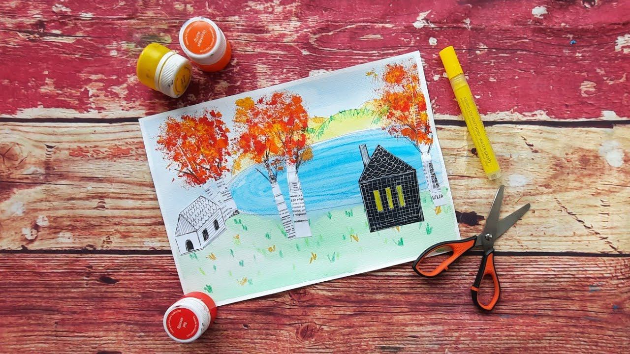 Рисуем с детьми - Мастер-класс по мотивам осенней картины "Бабушки" Мозес - Искусство детям