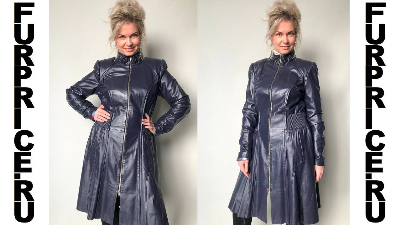 Плащ женский нат.кожа тм VALEROSO как новый за 15500 ₽, цв.синий дл.100 см р.46-48 артикул 11870