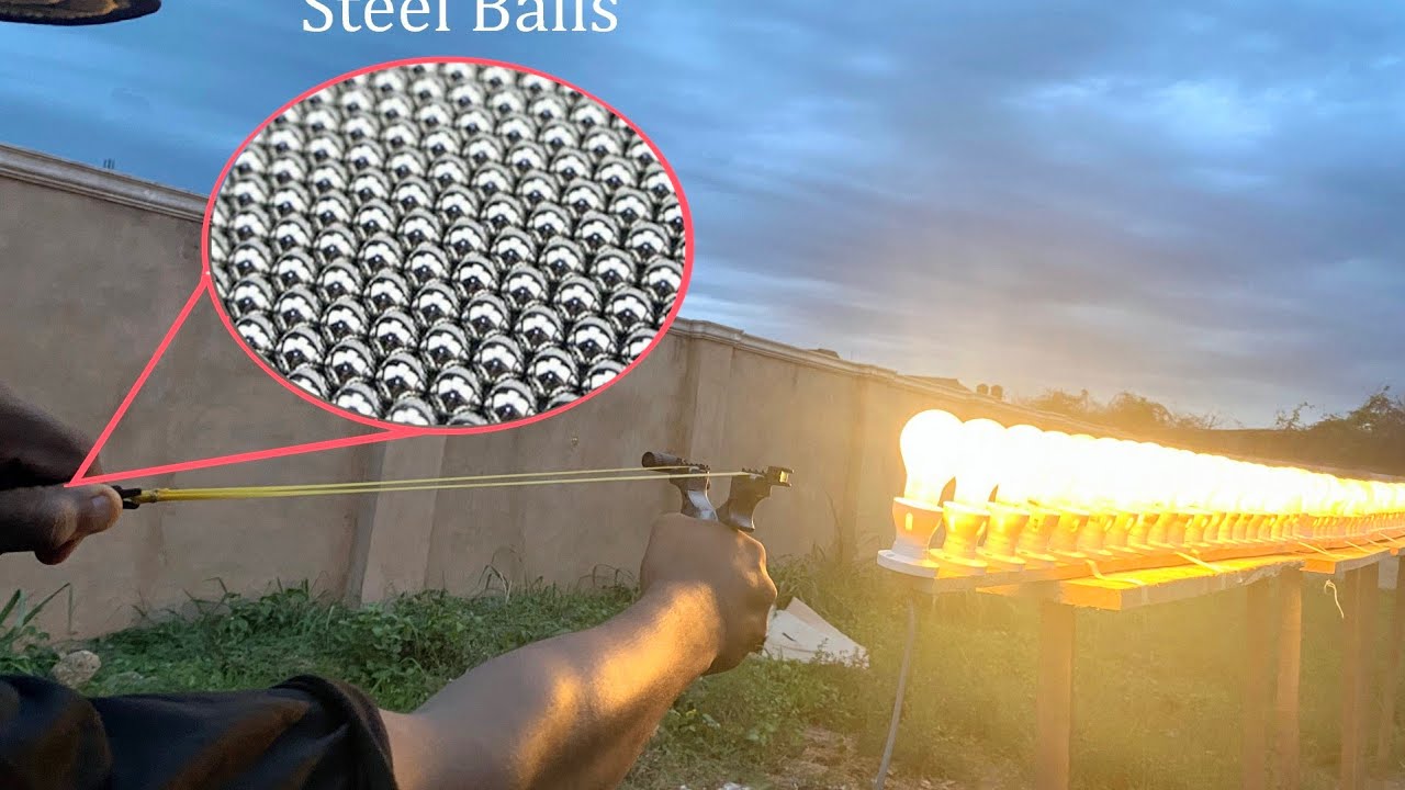 Рогатка против лампочки