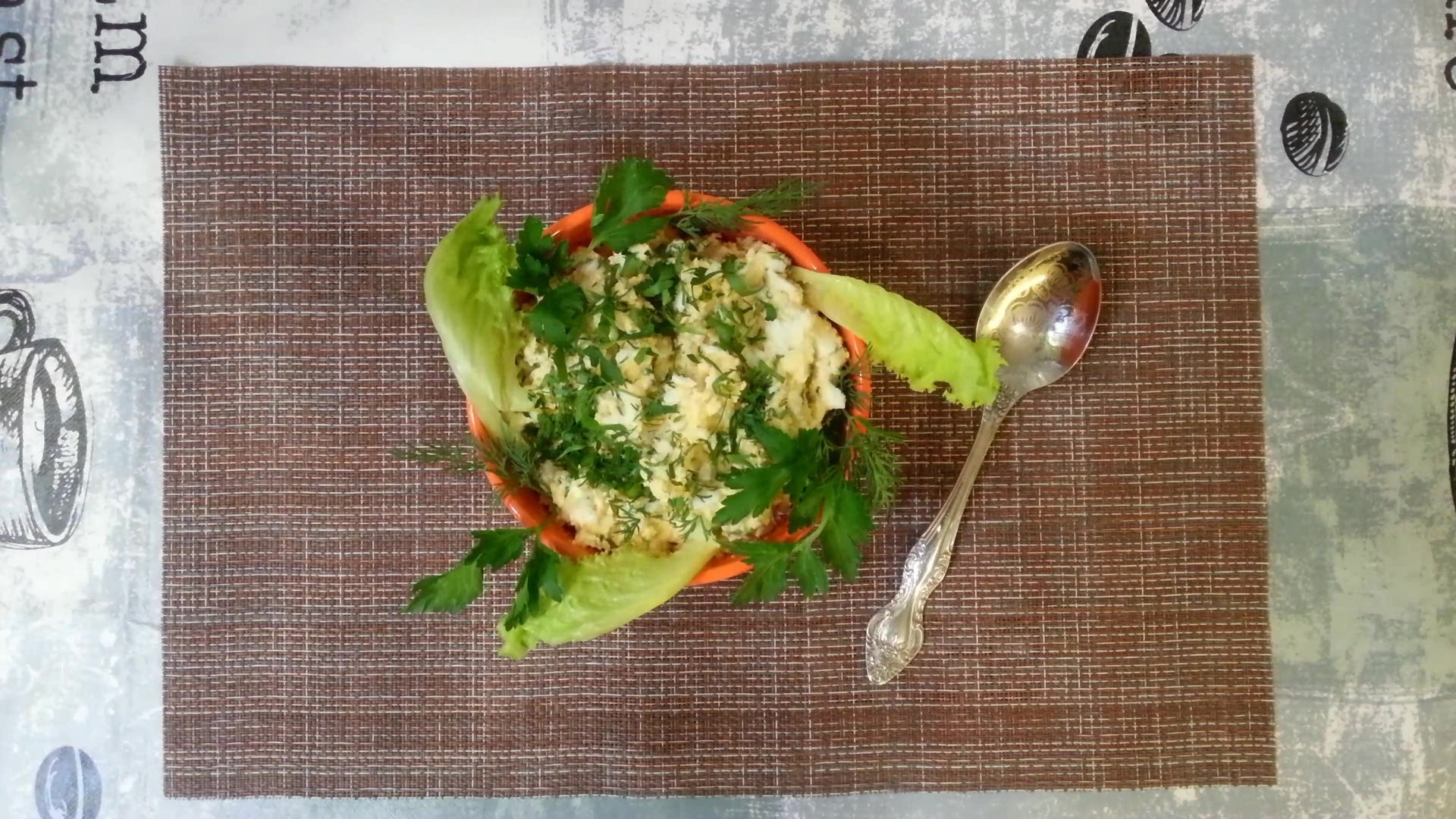 Салат  "Чесночный" на скорую руку.