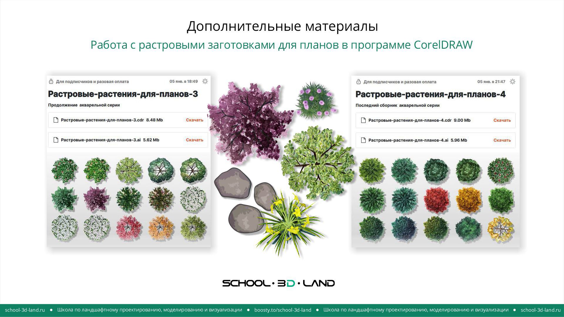 CD11. Растровые заготовки для планов в CorelDRAW (растения)