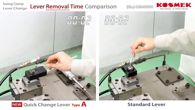 Сравнение по скорости замены рычага быстросьёмного тип А и обычного 【KOSMEK】.mp4